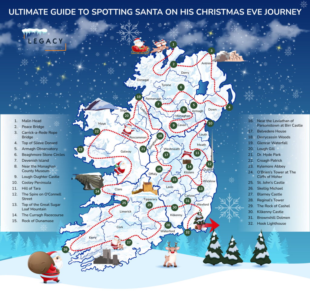 Best places in Ireland to spot Santa on his Christmas Eve journey ...